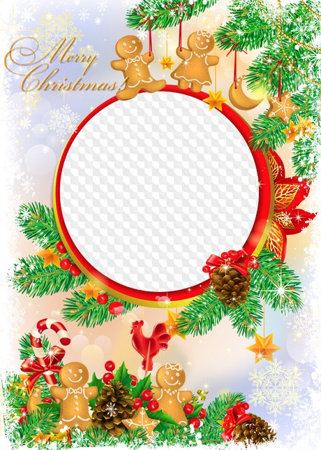 Celebratory photo Frame template - Light Christmas Holiday