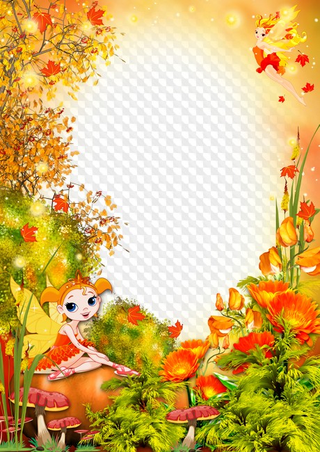 Set of childrens autumn frameworks - The golden autumn