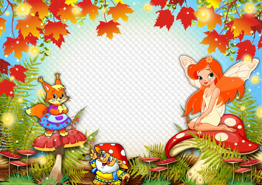 Set of childrens autumn frameworks - The golden autumn