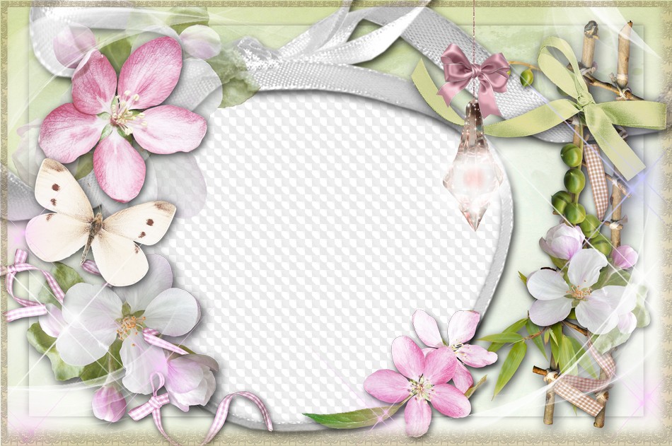 Яркие фоторамки с цветами, 8 PNG
