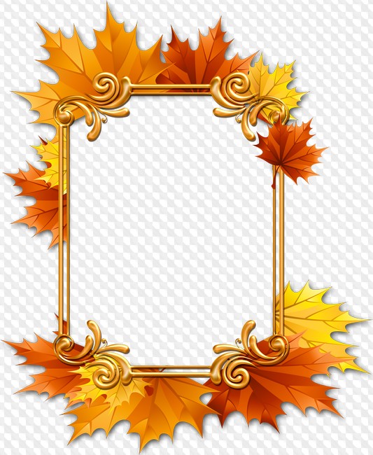 Autumn cutouts for PNG free frames - Yellow leaf turns