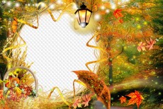 Autumn melody, PSD, PNG, photo frame