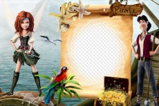 Baby frame - Fairies puzzle pirate island. Transparent PNG Frame, PSD ...