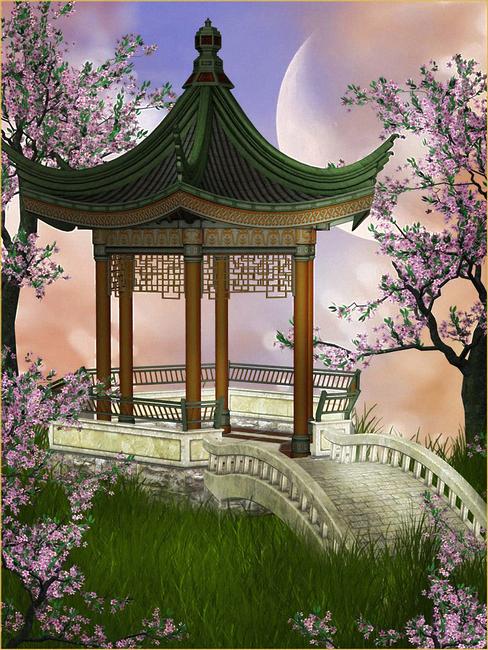Magic backgrounds in Japanese style