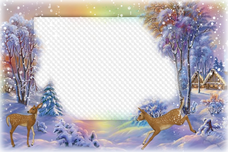Winter photo frames for Photoshop collages download