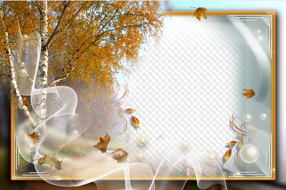 Autumn Photo frame collage - Autumn in silk with gold