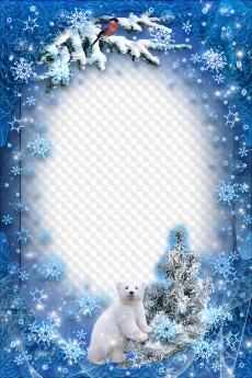 Frame for a photo in the winter - Snowy winter kingdom