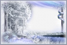 Frame for a photo in the winter - Snowy winter kingdom