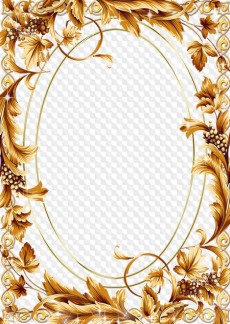 Stylish gold frame psd for a photo - Shining gold patterns