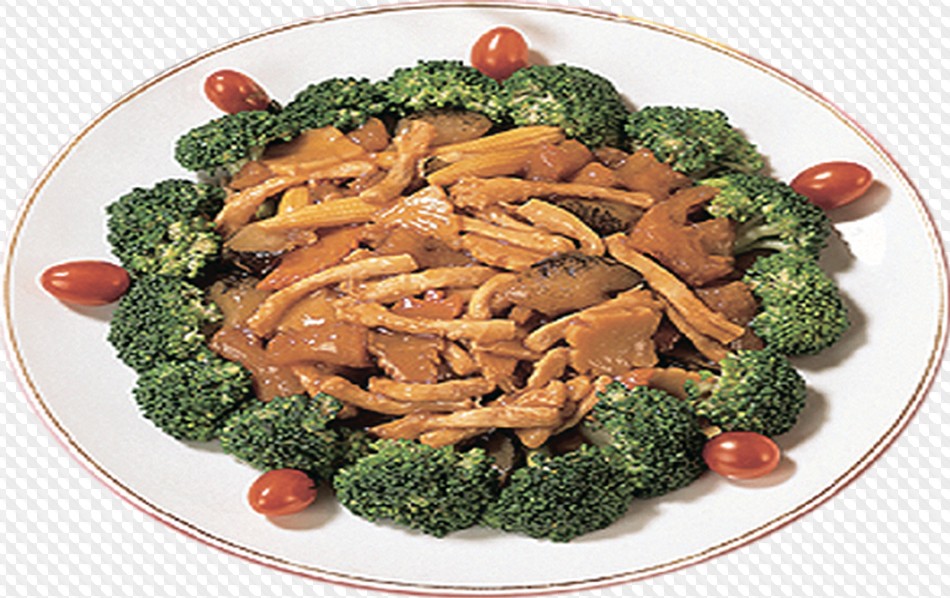 Ready meals on plates PNG, PSD, on a transparent background.