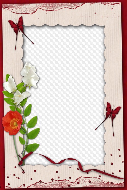 Delicate frame for lovers with ribbons and pink flowers-Love how the ...