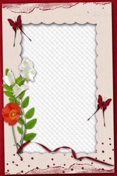 Delicate frame for lovers with ribbons and pink flowers-Love how the ...