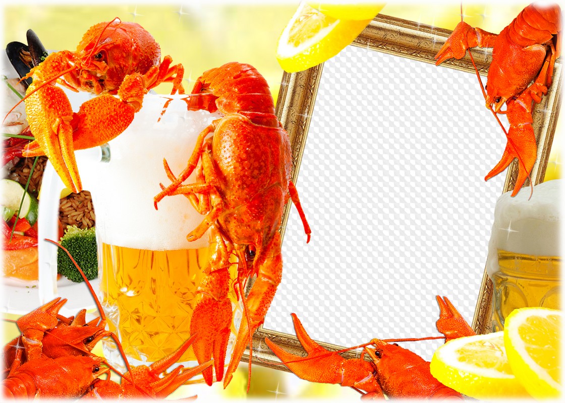 Beer with crayfish, photo frame for men Transparent PNG Frame, PSD ...