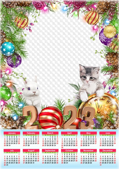 Rabbit And Kitten New Year Calendar 2023 PSD PNG Calendario Para Rabbit And Kitten New Year Calendar 2023 PSD PNG Calendario Para