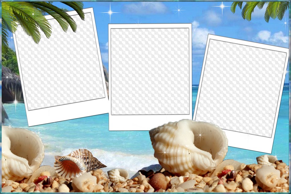 Collection of nautical frames PNG, Summer holidays and rest by the sea.