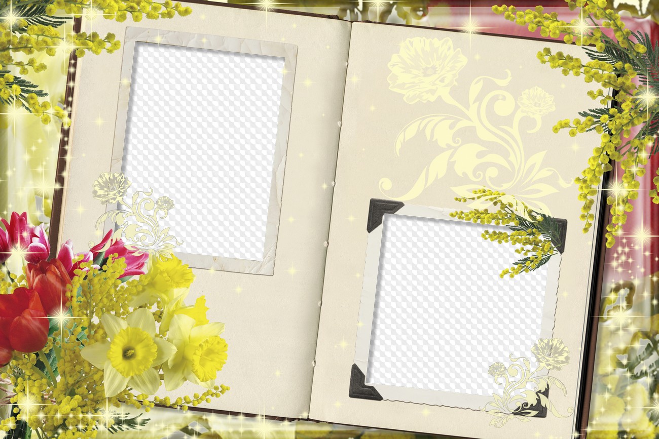 March 8th photo frame template PSD, PNG