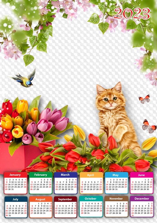 2023 Calendar PSD, Spring.