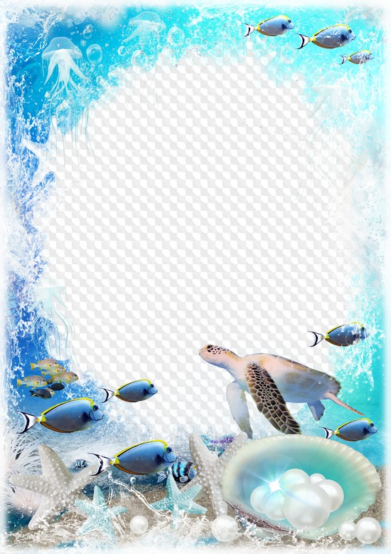 Sea photo frame psd template