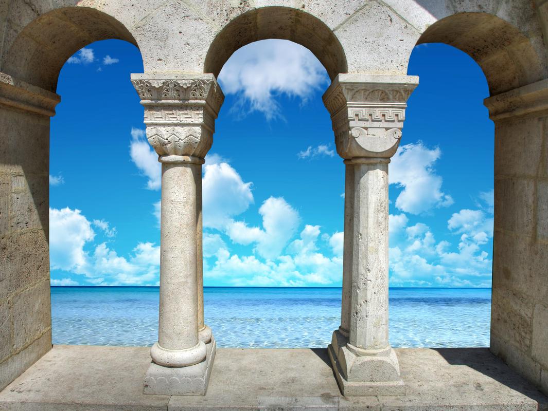 A selection of backgrounds with arches for Photoshop