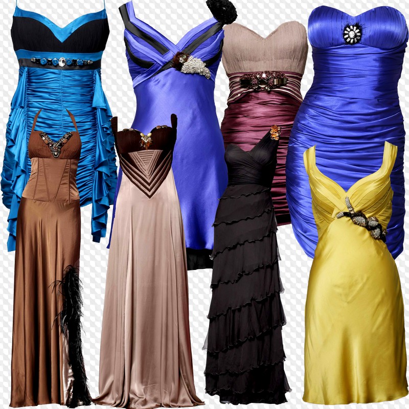 PSD Template of evening dresses, layered PSD