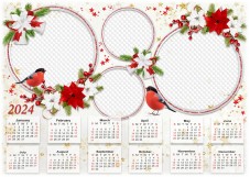 Calendar collage with three photos, 2024