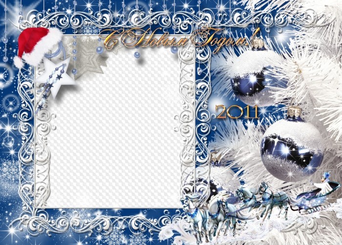 New Year frames – Soft snow fluffy