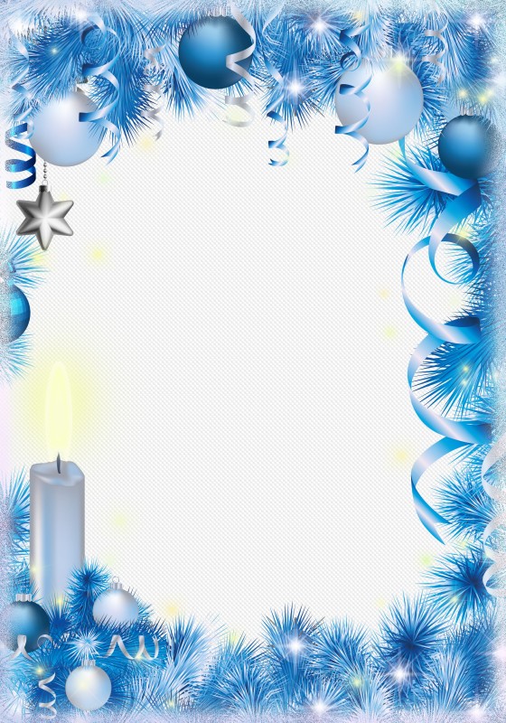 Christmas frame for photoshop in blue tones - My favorite holiday New Year