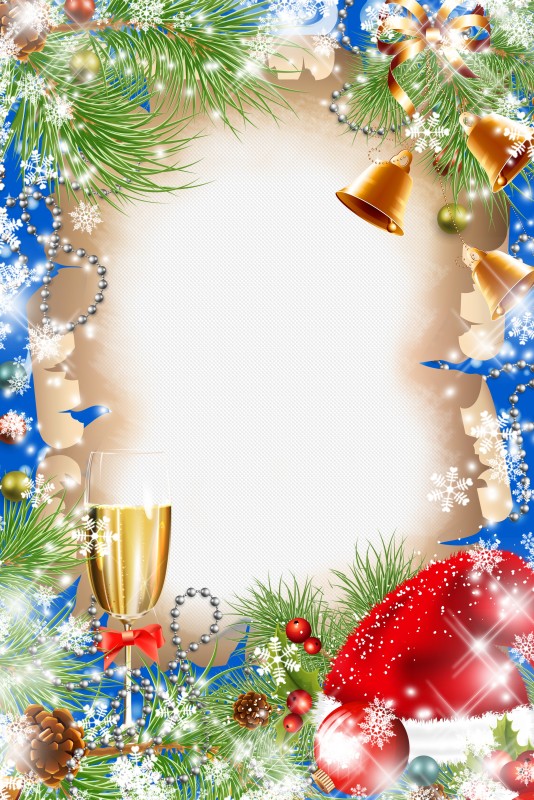 New Year luxury, 5 photo frames PSD templates