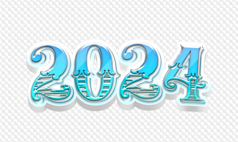 Updated: 130 PNG, 2024 on transparent background, 2024 PNG numbers