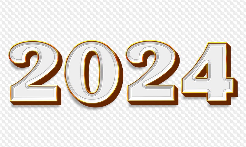 Updated: 130 PNG, 2024 on transparent background, 2024 PNG numbers
