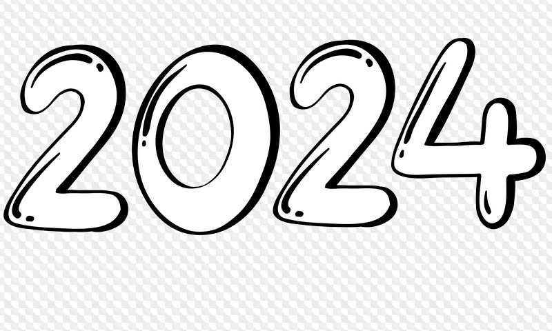 Updated: 130 PNG, 2024 on transparent background, 2024 PNG numbers