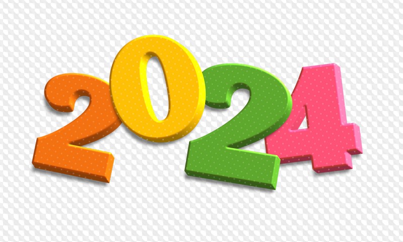 Updated: 130 PNG, 2024 on transparent background, 2024 PNG numbers