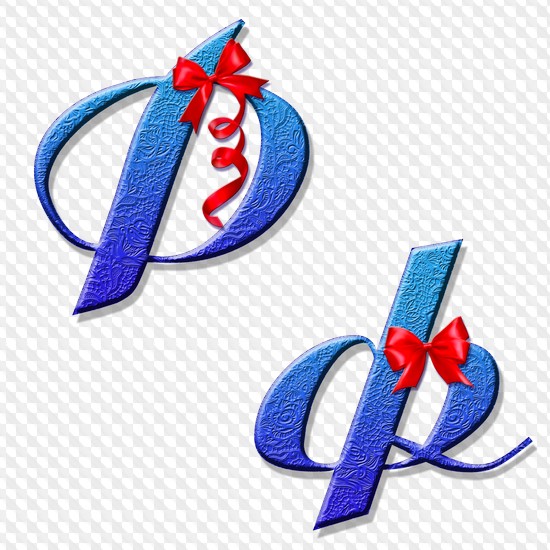 Festive Russian letters PNG with bows and ribbons, numbers and ...