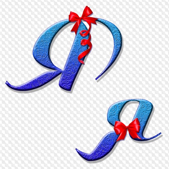 Festive Russian letters PNG with bows and ribbons, numbers and ...