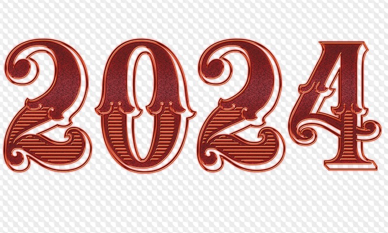 Updated: 130 PNG, 2024 on transparent background, 2024 PNG numbers