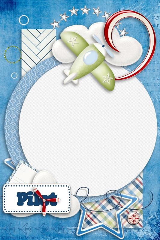2 psd template children photo frames for boy My little pilot