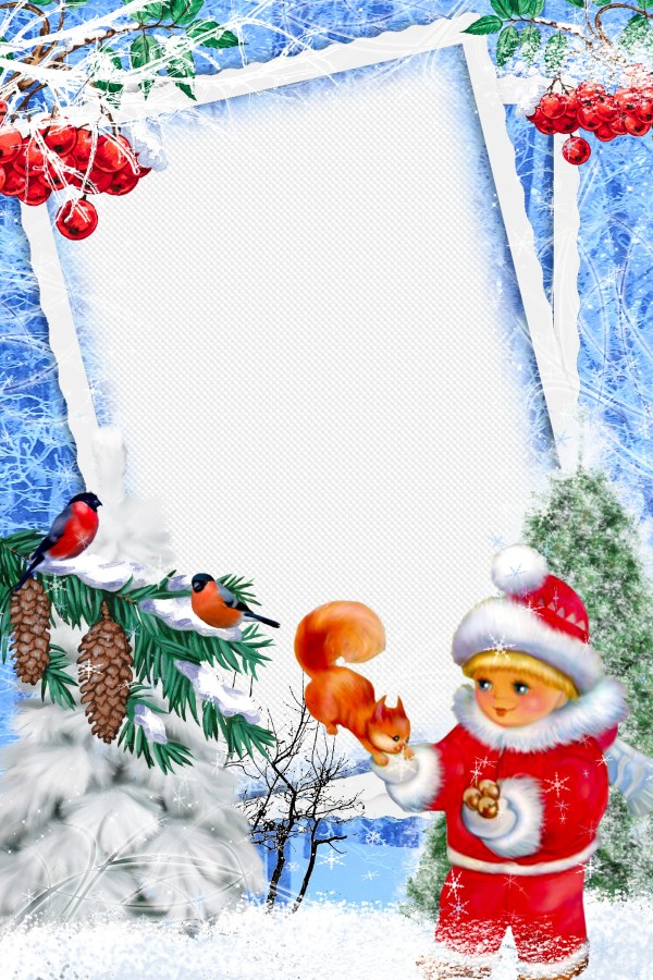 Kids frame psd for Photoshop - Winter