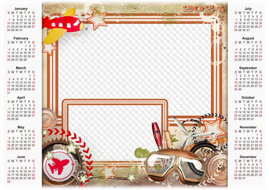 Happy Birthday brother! 2024 calendar template for brother, photo frame ...