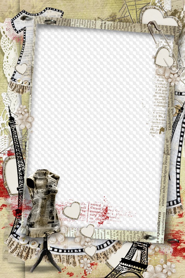 French fashion, Photo frame quickly download PNG, and also in PSD.