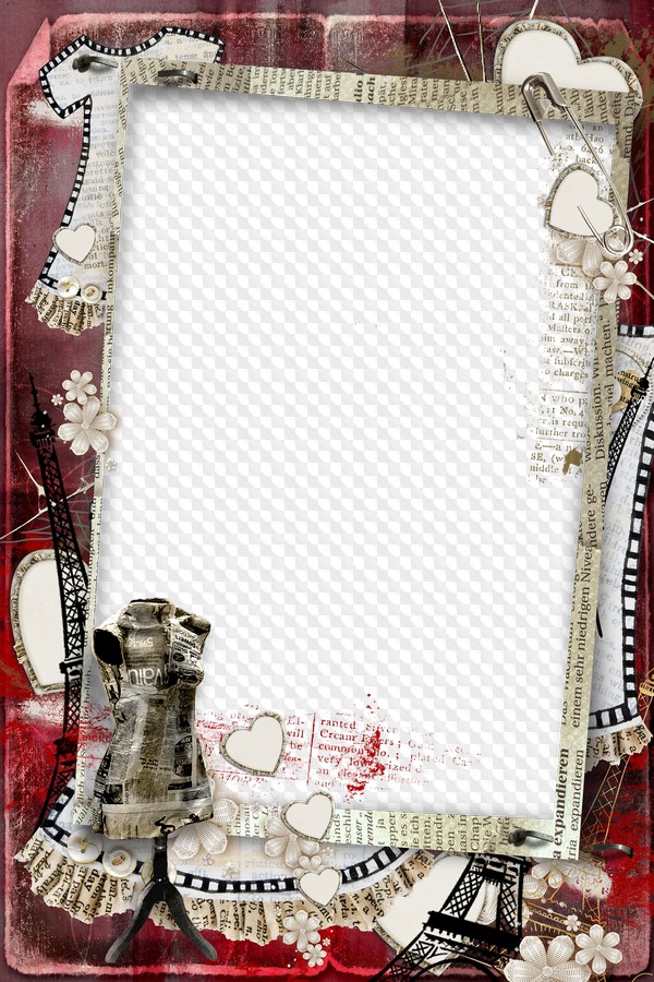 French fashion, Photo frame quickly download PNG, and also in PSD.