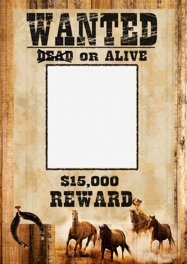 Wanted photo frame PNG template PSD download for Photoshop. Updated: 6 ...