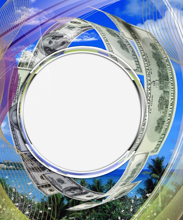 Financial well-being money PNG frame on wealth