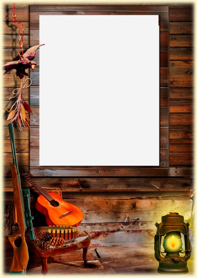Hunter, well-being hunting photo frame PNG template PSD download for ...