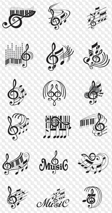 Notas Musicales Clip Art Fondo Transparente