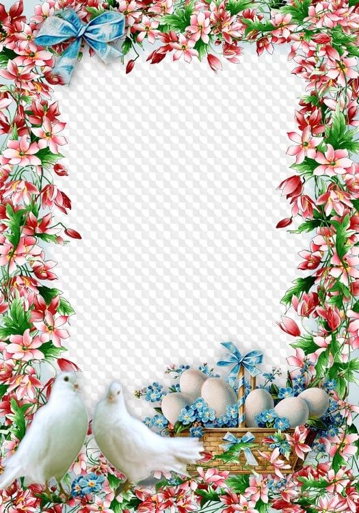 Happy Easter! Collection of 20 PNG photo frames.