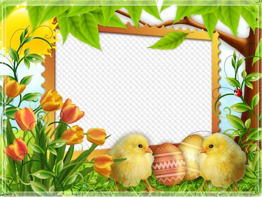 Happy Easter! Collection of 20 PNG photo frames.
