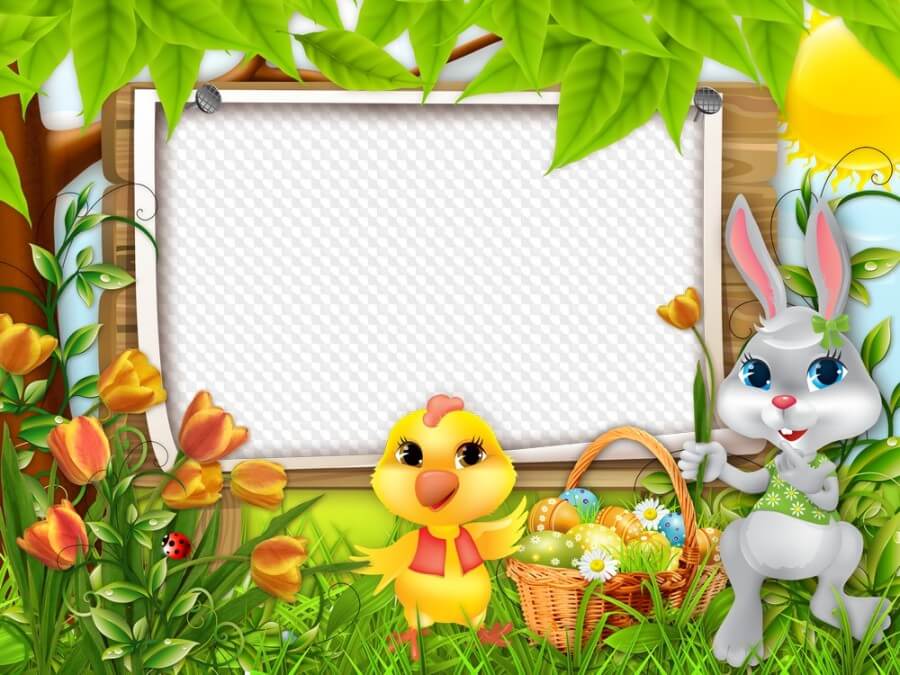 Happy Easter! Collection of 20 PNG photo frames.