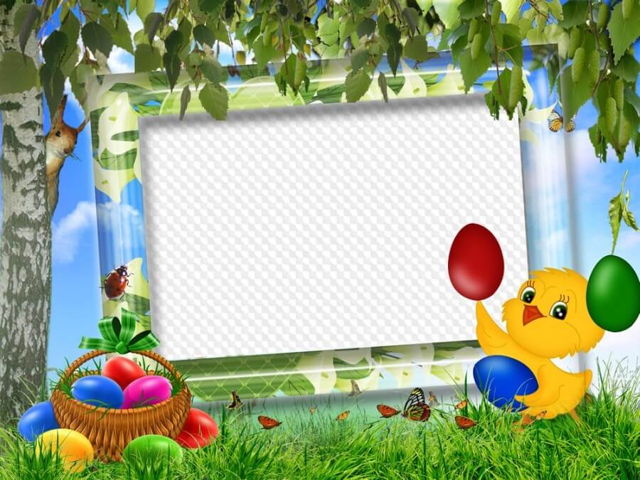 Happy Easter! Collection of 20 PNG photo frames.
