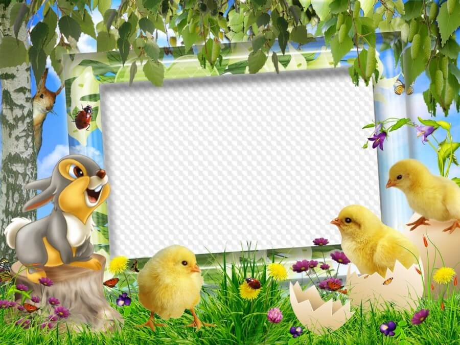 Happy Easter! Collection of 20 PNG photo frames.