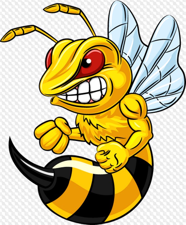 Clipart Funny Bee collect honey PNG